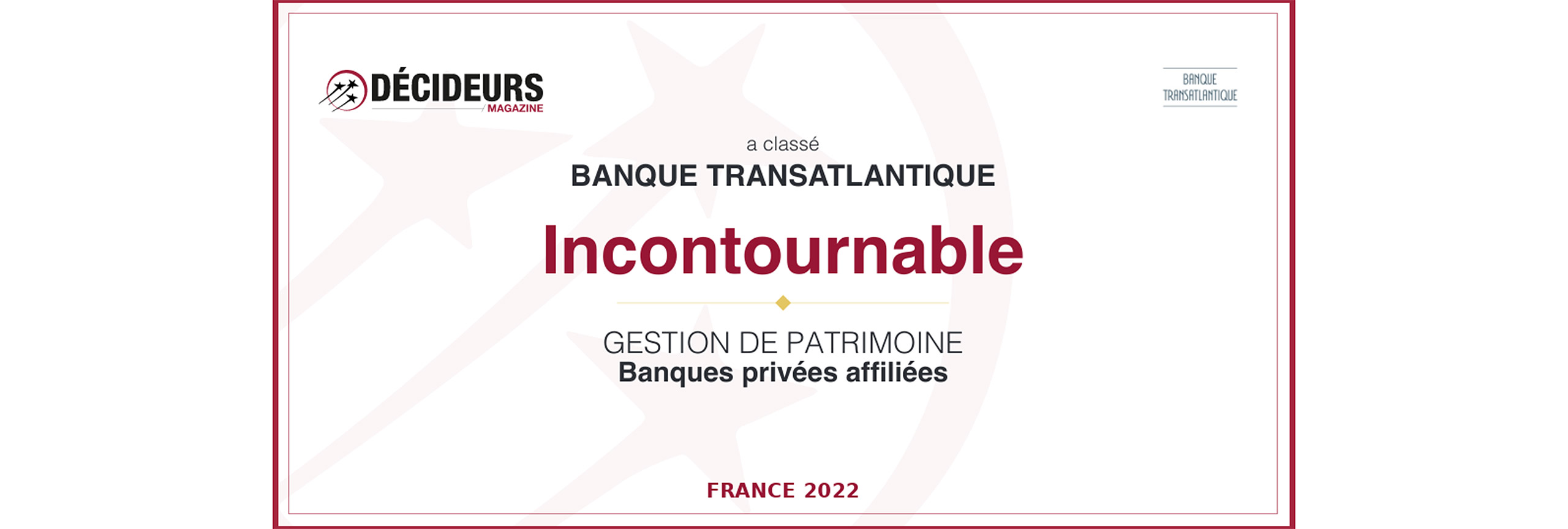La Banque Transatlantique toujours « Incontournable » ! | Banque ...